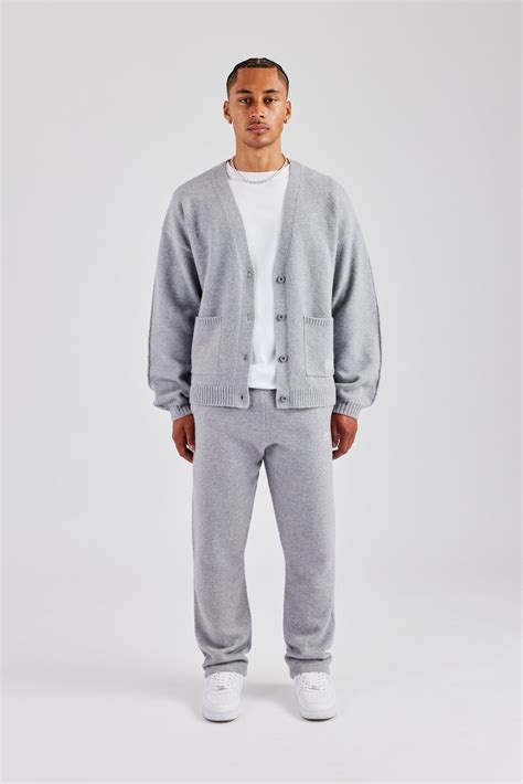 Knitted Straight Leg Jogger And Cardigan Mens Sets Shop Jacket
