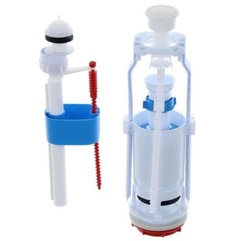 Арматура для бачка унитаза с нижней подводкой 1 2 с пластиковым штуцером кнопка белая эконом