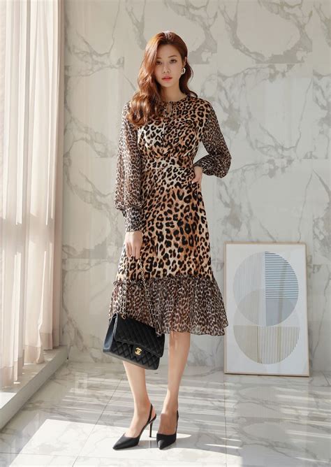 Leopard Print Chiffon Dress Style And Elegance
