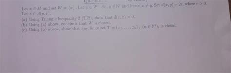 Solved Let XM And Set W X Let YW So Y W And Hence Chegg Com