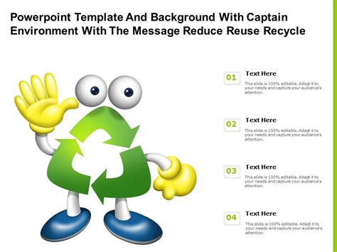 Powerpoint Template With Captain Environment With The Message Reduce Reuse Recycle