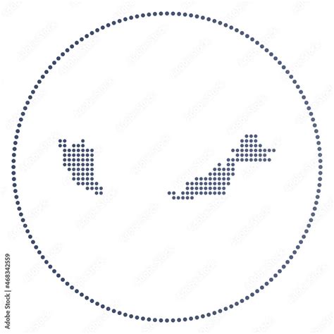 Malaysia Digital Badge Dotted Style Map Of Malaysia In Circle Tech Icon Of The Country With