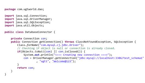 JDBC Connections Ugt World
