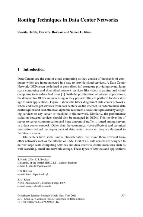 Pdf Routing Techniques In Data Center Networks