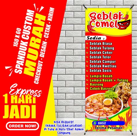 Spanduk Seblak Banner Seblak Ukuran 160x60 Cm Bayar Ditempat Lazada Indonesia