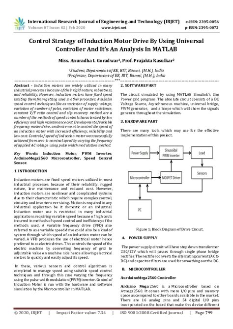 Pdf Irjet Control Strategy Of Induction Motor Drive By Using Universal Controller And Its An