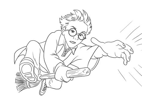 Harry Potter Broom Coloring Page