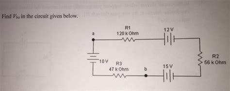 solved find vba in the circuit given below