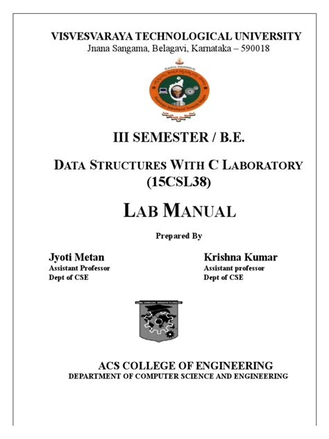 Data Structures With C Lab Manual 15csl38 Pdf Queue Abstract Data Type String Computer