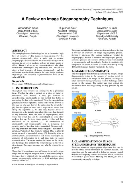 Pdf A Review On Image Steganography Techniques