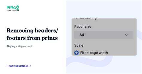 Removing Headersfooters From Prints Bingo Card Creator
