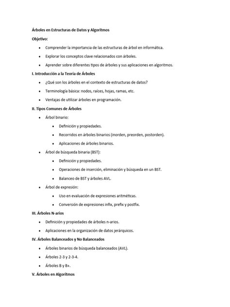 Árboles En Estructuras De Datos Y Algoritmos Pdf Informática