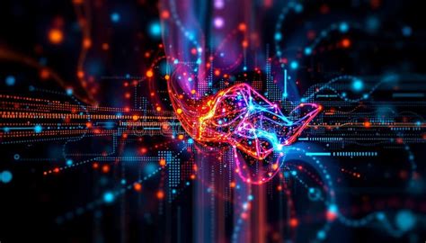 Abstract Digital Network Data Flow Technology Connection Futuristic Design Generative Ai