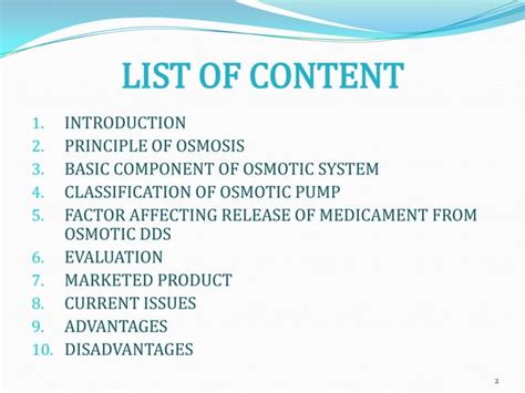 Osmotic Drug Delivery System Pptx Chemistry Science