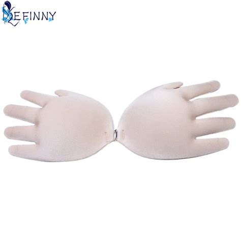 Buy Sexy Women Self Adhesive Silicone Bra Hand Shape Strapless Backless Push Up