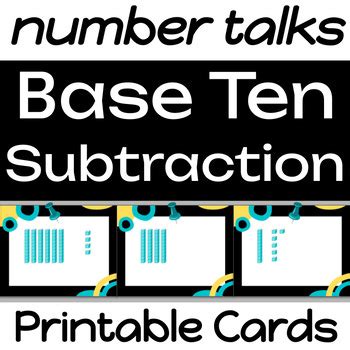 Digit Subtraction With Base Ten Blocks Pattern Number Talk PRINTABLE