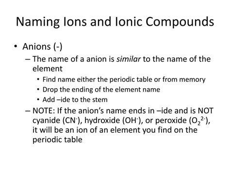 PPT Guide To Naming Ionic Compounds PowerPoint Presentation Free Download ID