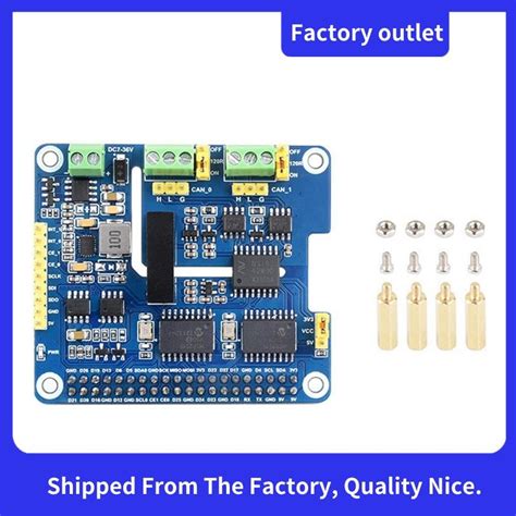 For Raspberry Pi 2ch Isolated Can Expansion Hat Mcp2515 7 36v For