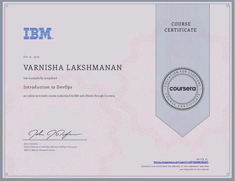 completion of devops course on coursera varnisha lakshmanan posted on