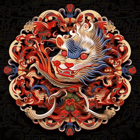 Premium Photo Embracing The Power Exploring The Traditional Chinese Circular Tiger Decorative