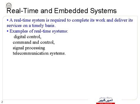 Realtime And Embedded Systems A Realtime System Is