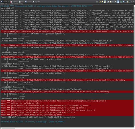 Solved Stm32f469i Disco Missing Fatfsh After Using Cubem Stmicroelectronics Community
