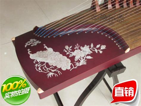 厂家直销125型红木贴画小古筝限时特价便携式半筝短筝荷花孔雀 虎窝淘