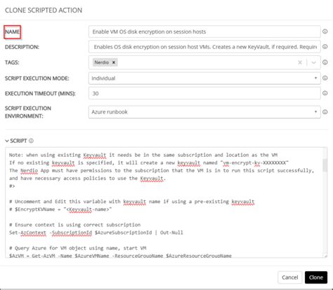 Enable Azure Disk Encryption On An Avd Session Host Using A Nerdio Scripted Action Johan