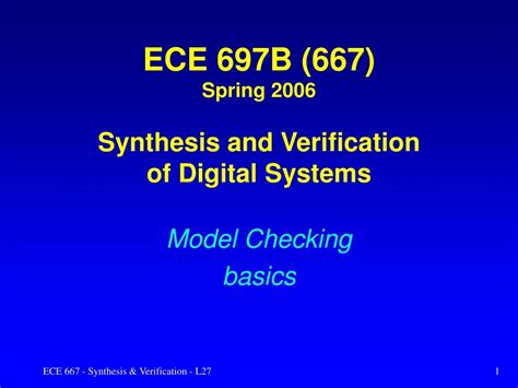 Ppt Model Checking Basics In Synthesis And Verification Of Digital