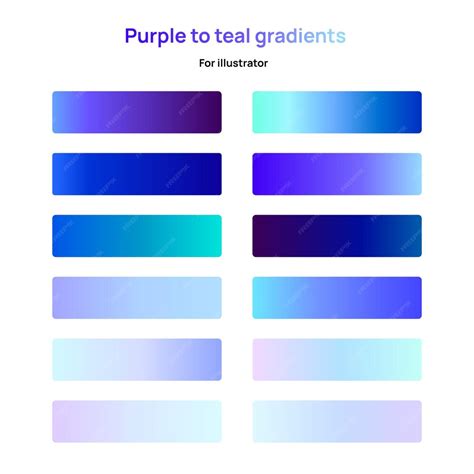 Premium Vector Purple To Teal Gradient Set For Illustrator