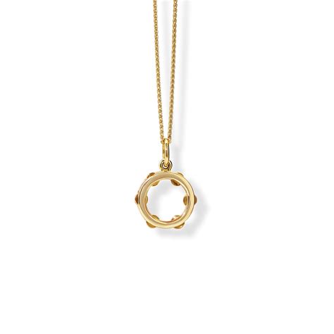 Pandeiro Necklace Pendant Medium Yellow Gold Cassandra Goad