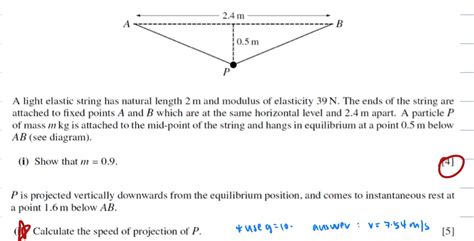 Solved 24 M B 05 M A Light Elastic String Has Natural