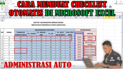 Cara Membuat Checklist Otomatis Di Excel Firdus Komputer YouTube