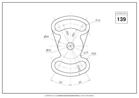 D CAD EXERCISES STUDYCADCAM Autocad Drawing Cad Drawing Drawings