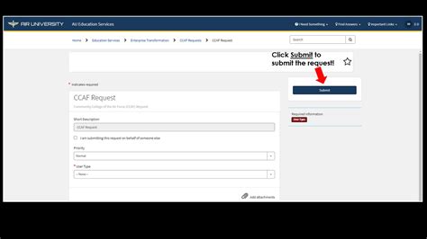 Ccaf Service Now Instructions Air University Au Ccaf Article Display