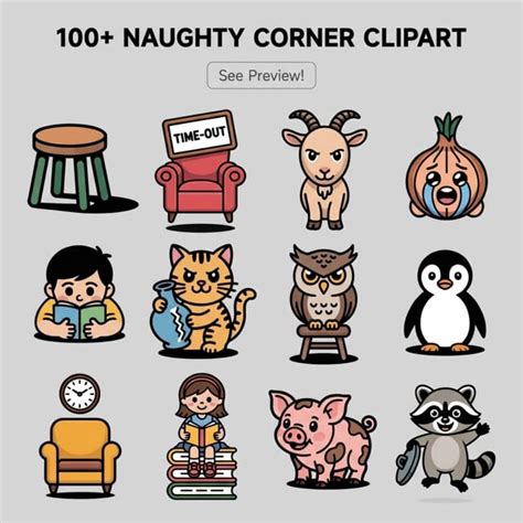 Prek K 1st 2nd Grade Naughty Corner Clipart Color 100 Graphics
