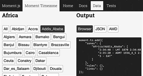 Javascript Where Do You Get The Olson Timezone Database Files That