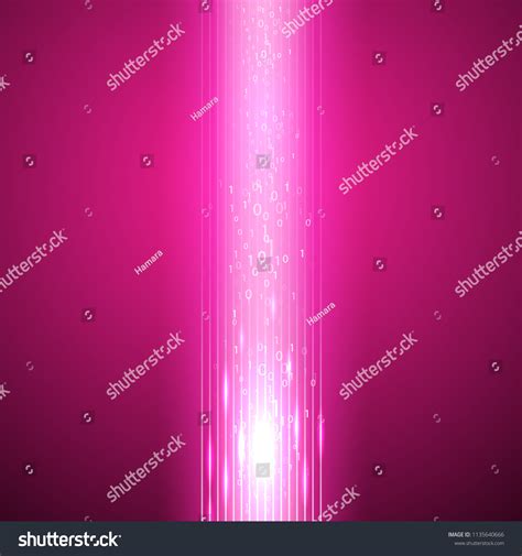 Pink Background Stream Binary Code Stock Vector Royalty Free