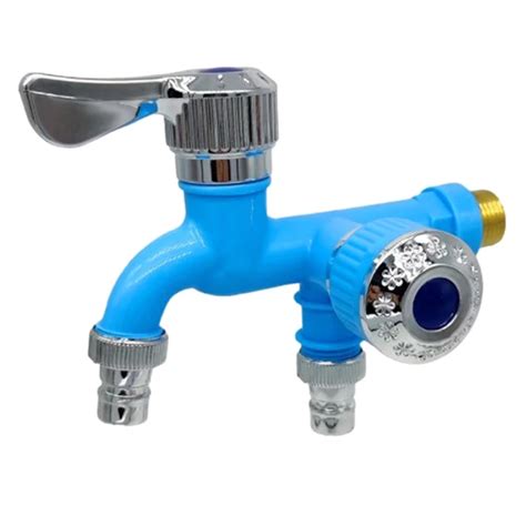 이중 제어 이중 배출구 수도꼭지 범용 인터페이스 플라스틱 수도꼭지 가정용 욕실 호스 관개 퀵 커넥터 12 인치