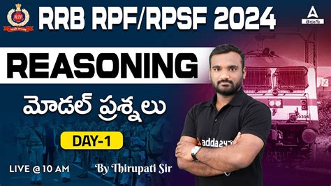 Rpf Reasoning Class 2024 Telugu Reasoning For Rrb Rpf Si And