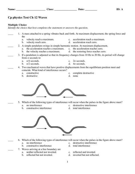 Cp Physics Test Ch Waves