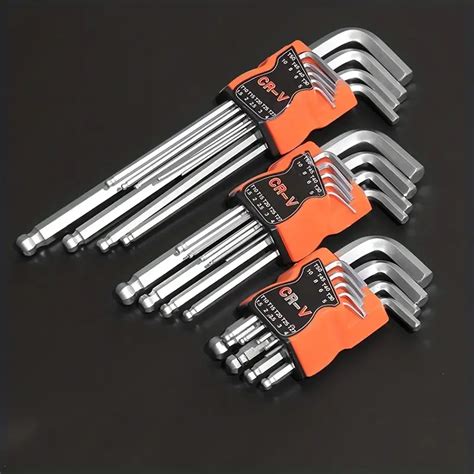 9pcs 매트 내부 육각 렌치 세트 플랫 헤드 볼 헤드 내부 육각 하드웨어 도구 매화 내부 육각 렌치 Temu