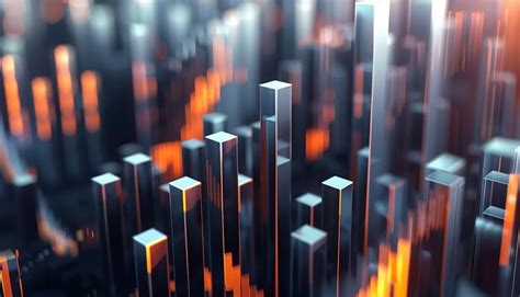 An Abstract Bar Graph Visualizing The Stock Market With Geometrically Designed Bars Indicating