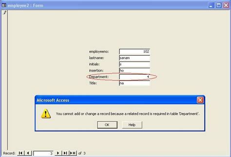 error updating record in bounded form