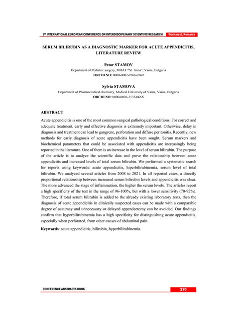 Pdf Serum Bilirubin As A Diagnostic Marker For Acute Appendicitis Literature Review