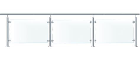 Premium Vector Glass Or Plexiglass Fence With Banisters Architectural