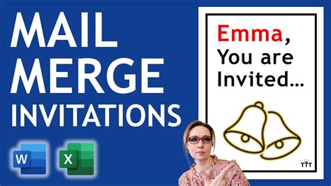 Mail Merge To Create Invitations In Microsoft Word Using Data From Excel Step By Step