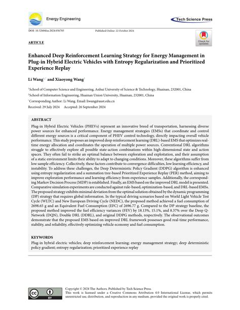 Pdf Enhanced Deep Reinforcement Learning Strategy For Energy Management In Plug In Hybrid