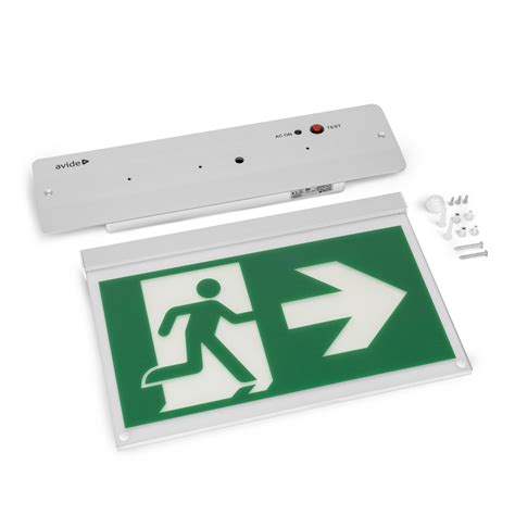 Exit Light ALU Recessed With Horizontal Sign IP20