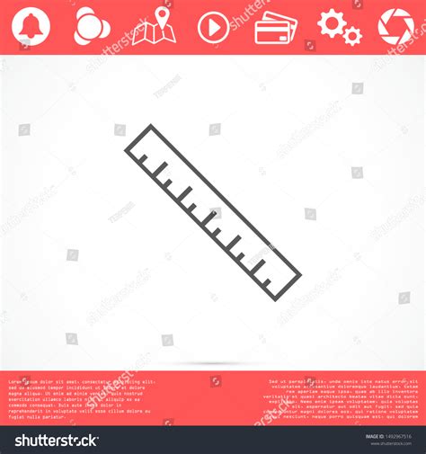 Vector Measurement Ruler Icon Modern Flat Stock Vector Royalty Free